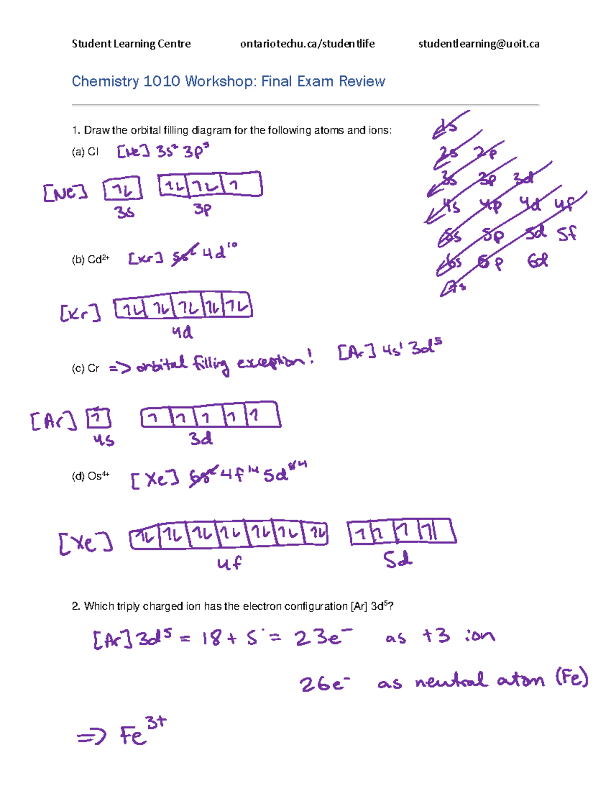 WS Chem 1010 Final Exam Review Solutions and Key Concepts - Studocu