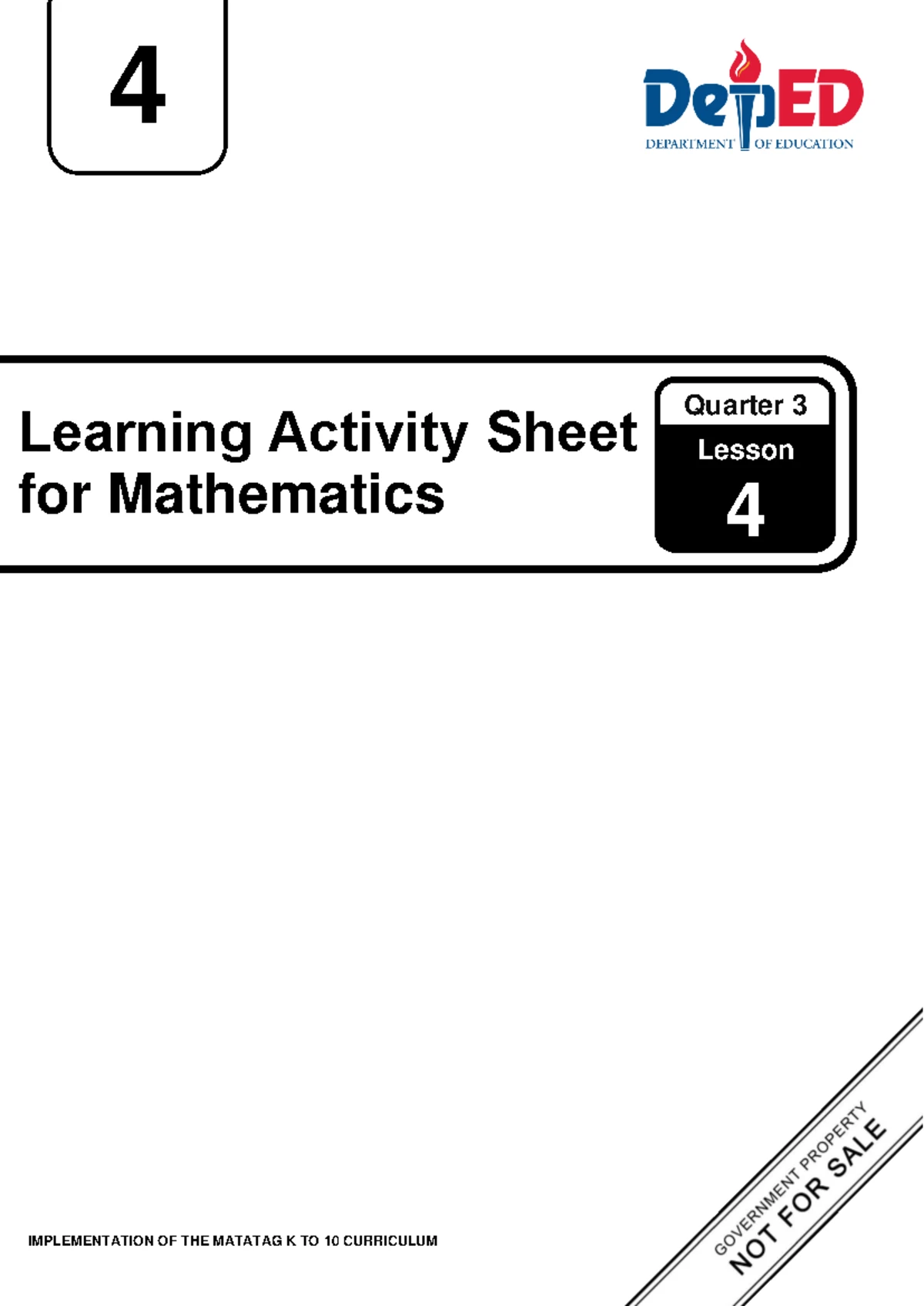 Q3 LE Math 4: Lesson Exemplar on Fractions (Week 1) - Studocu