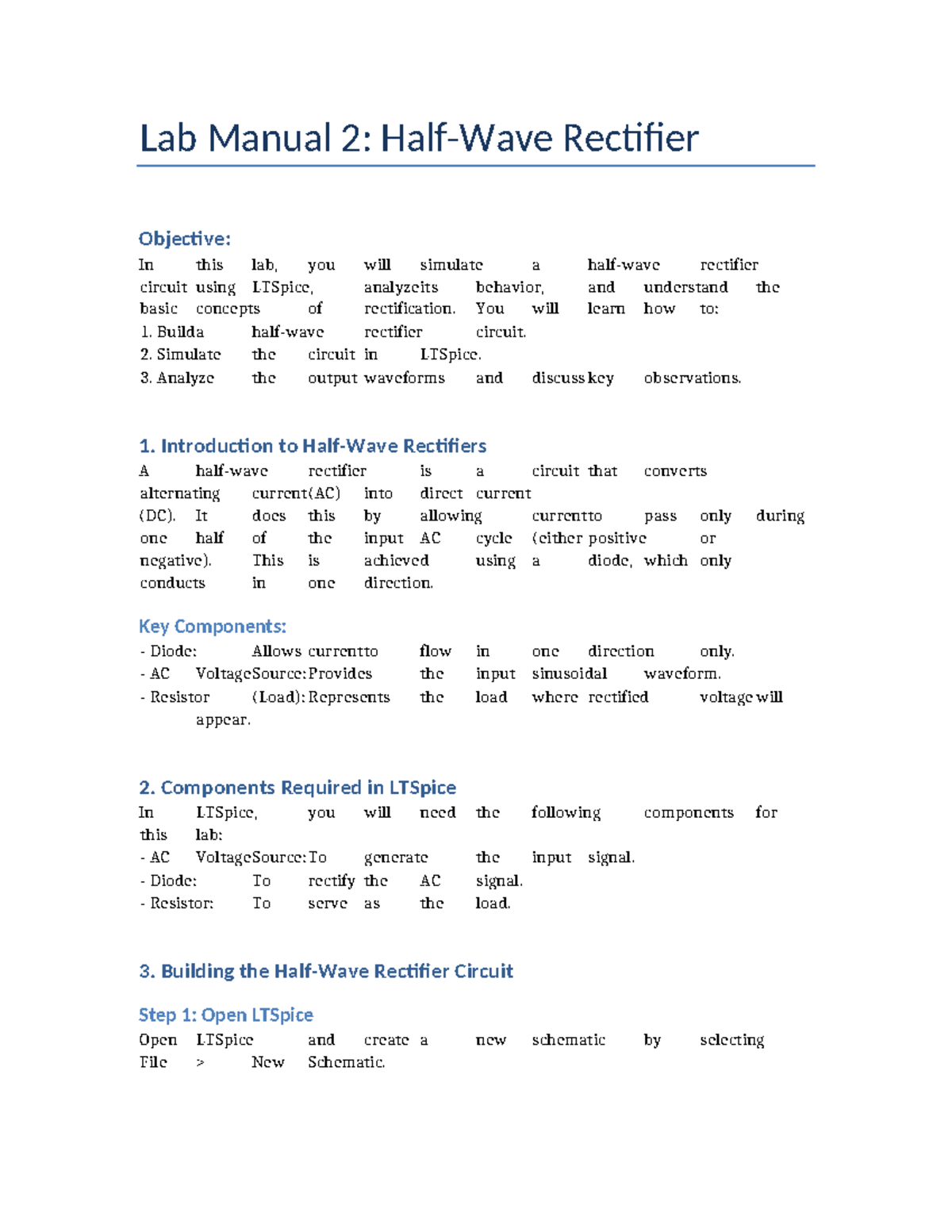 Lab Report 2: Half-Wave Rectifier Simulation in LTSpice - Studocu