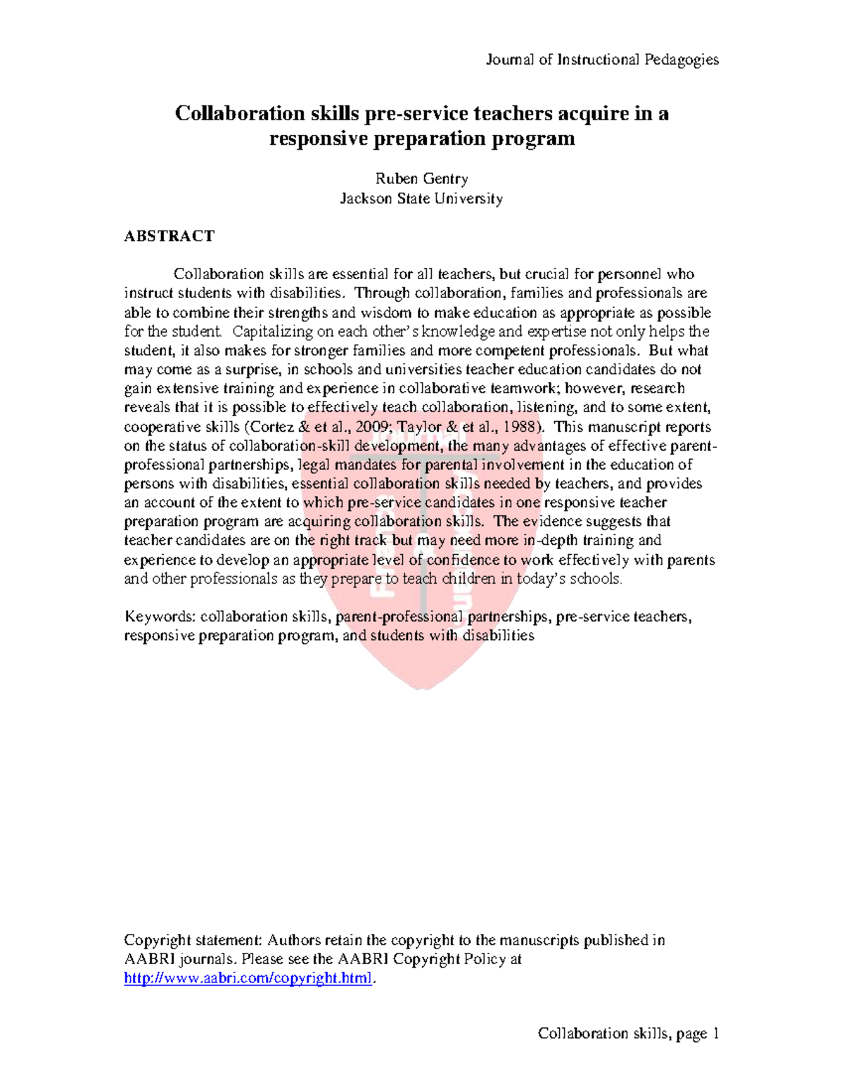 Collaboration Skills in SPED 311: Insights from a Responsive Teacher ...