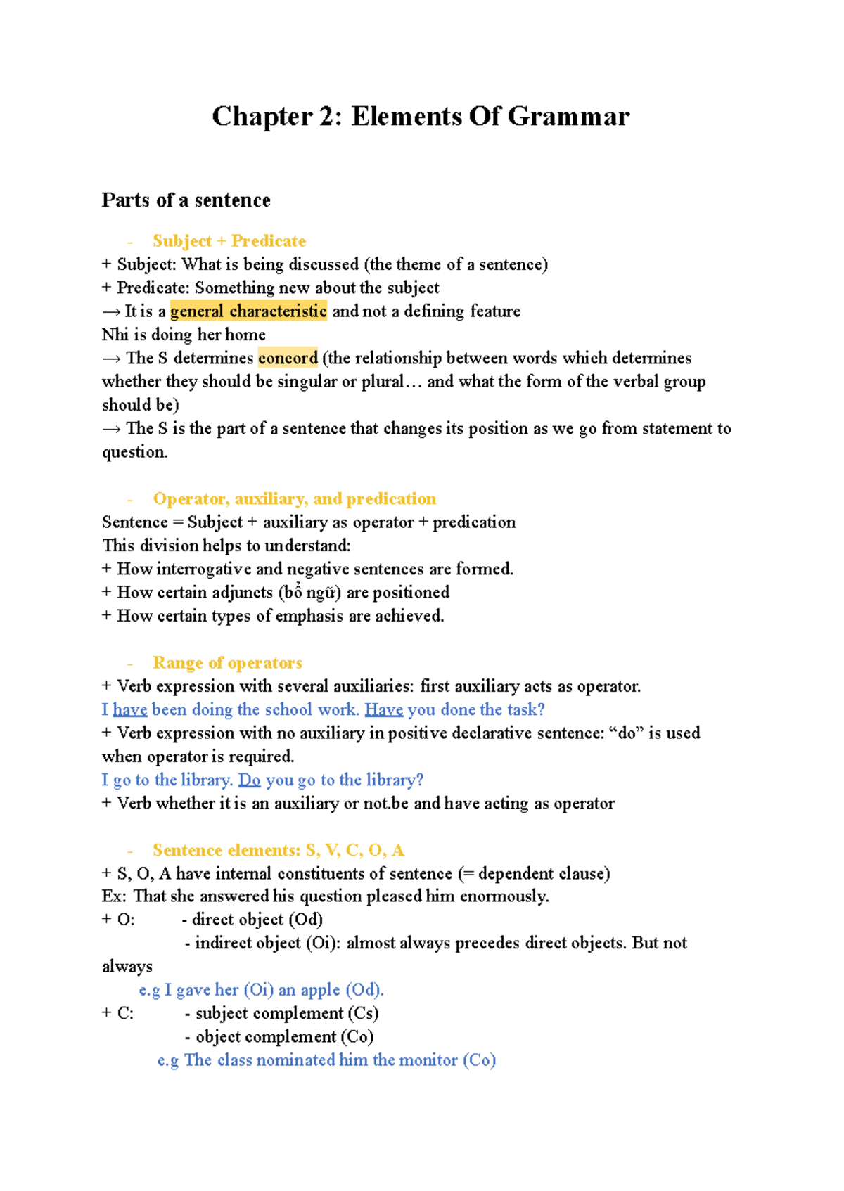 [ English Syntax] Elements Of Grammar - Chapter 2: Elements Of Grammar ...