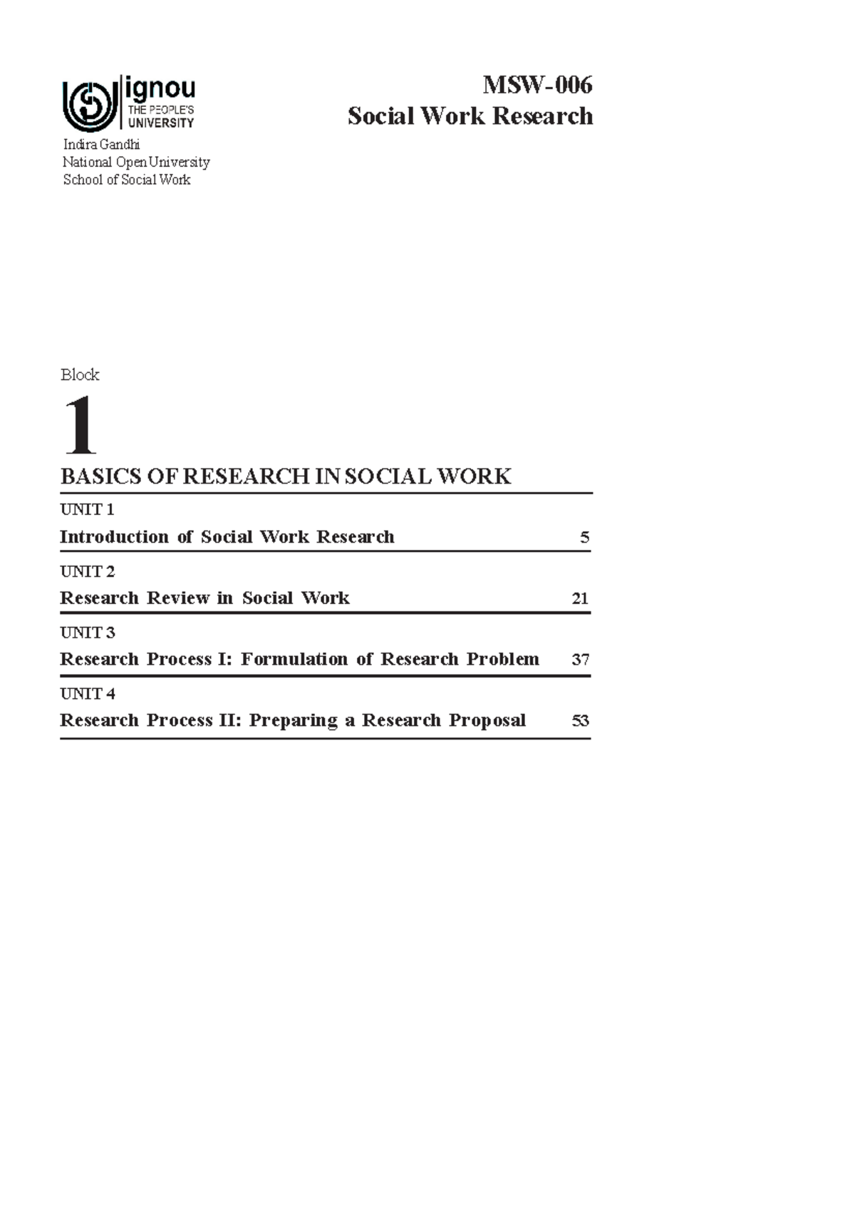 BASW 101: Introduction to Social Work Research - Block 1 Overview - Studocu