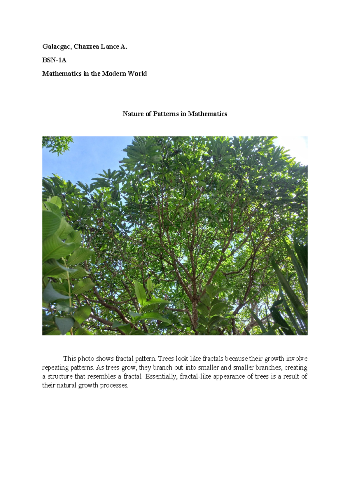 Nature of Patterns in Mathematics - Mathematics in Modern World ...