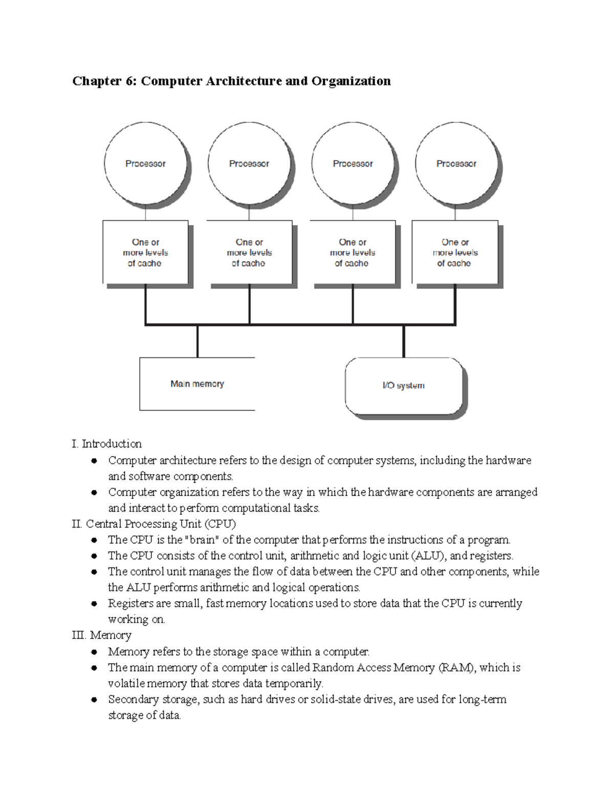 Chapter 6 Computer Architecture and Organization - Chapter 6: Computer ...