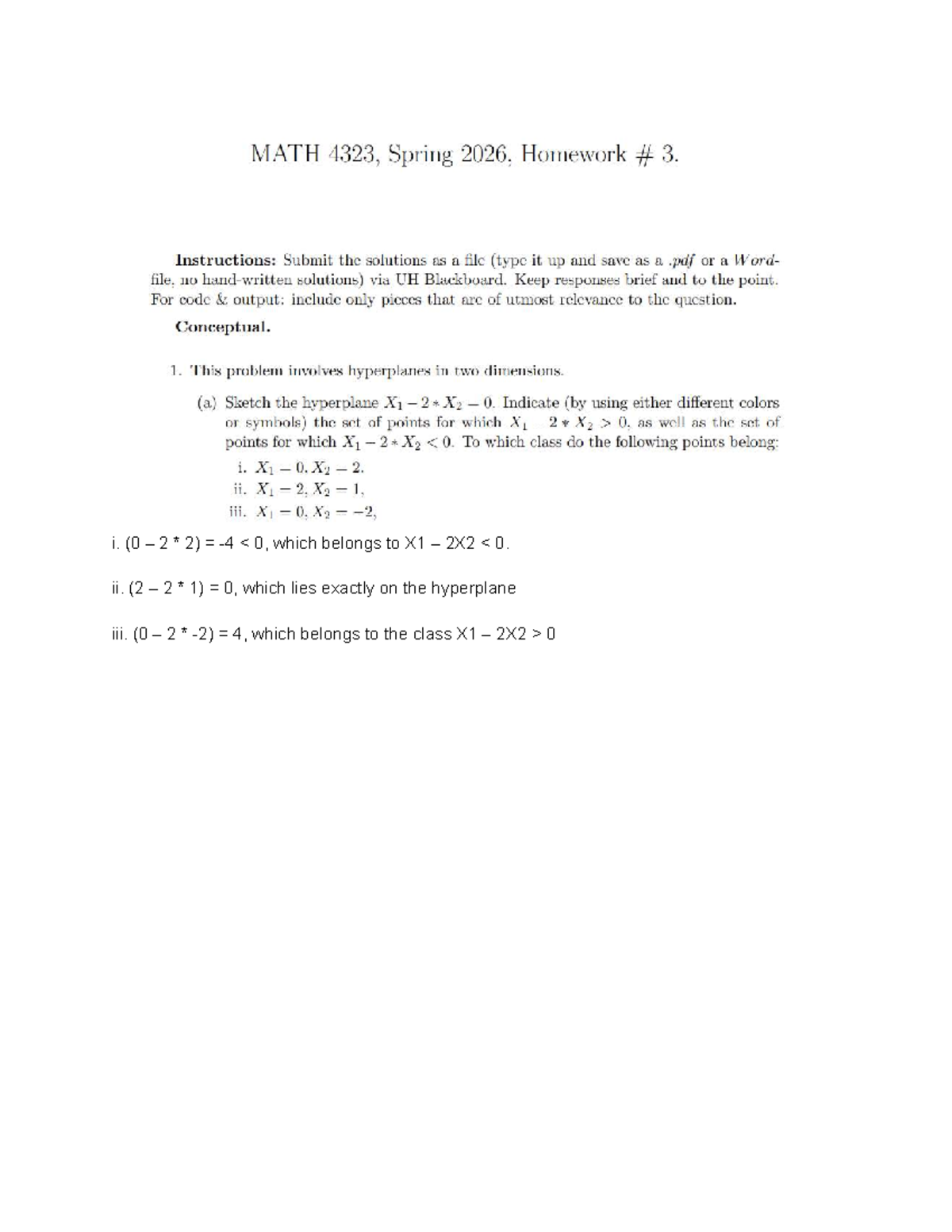 MATH 4323 HW 3 - Support Vector Machine Analysis and Results - Studocu
