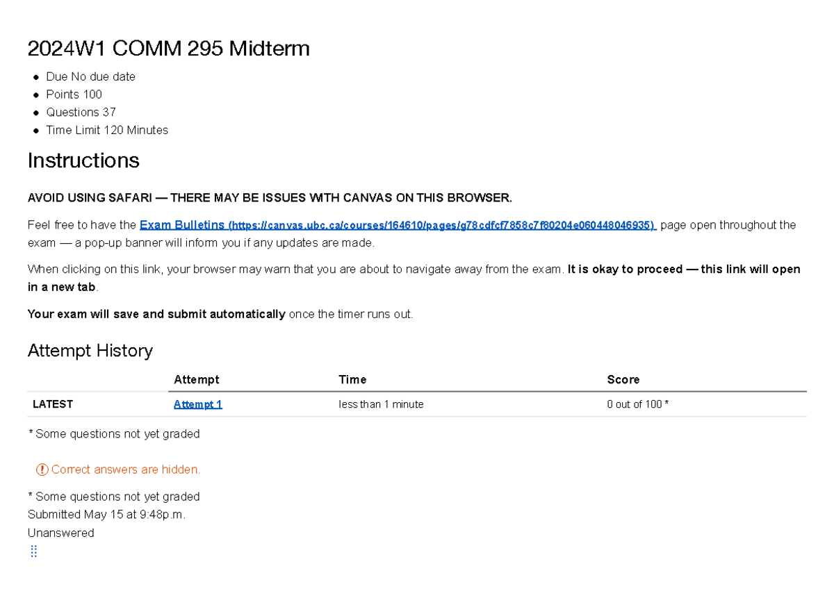 2024W1 COMM 295 Midterm Exam Instructions and Guidelines - Studocu