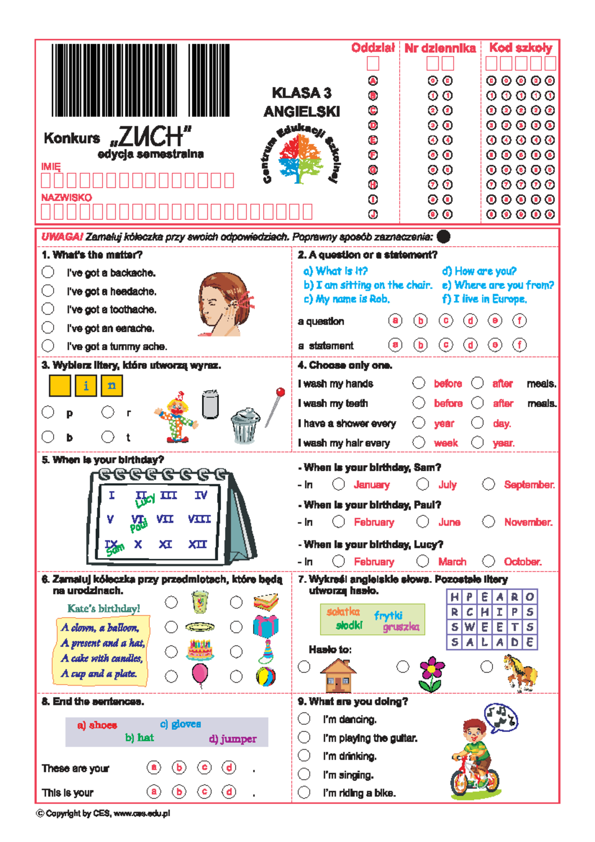 Konkurs "ZUCH" Edukacji KLASA 3 B - ZA3 2020 - Studocu