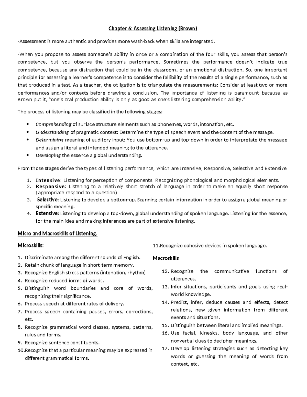 93727855 Chapter 6 Assessing Listening - Chapter 6: Assessing Listening ...