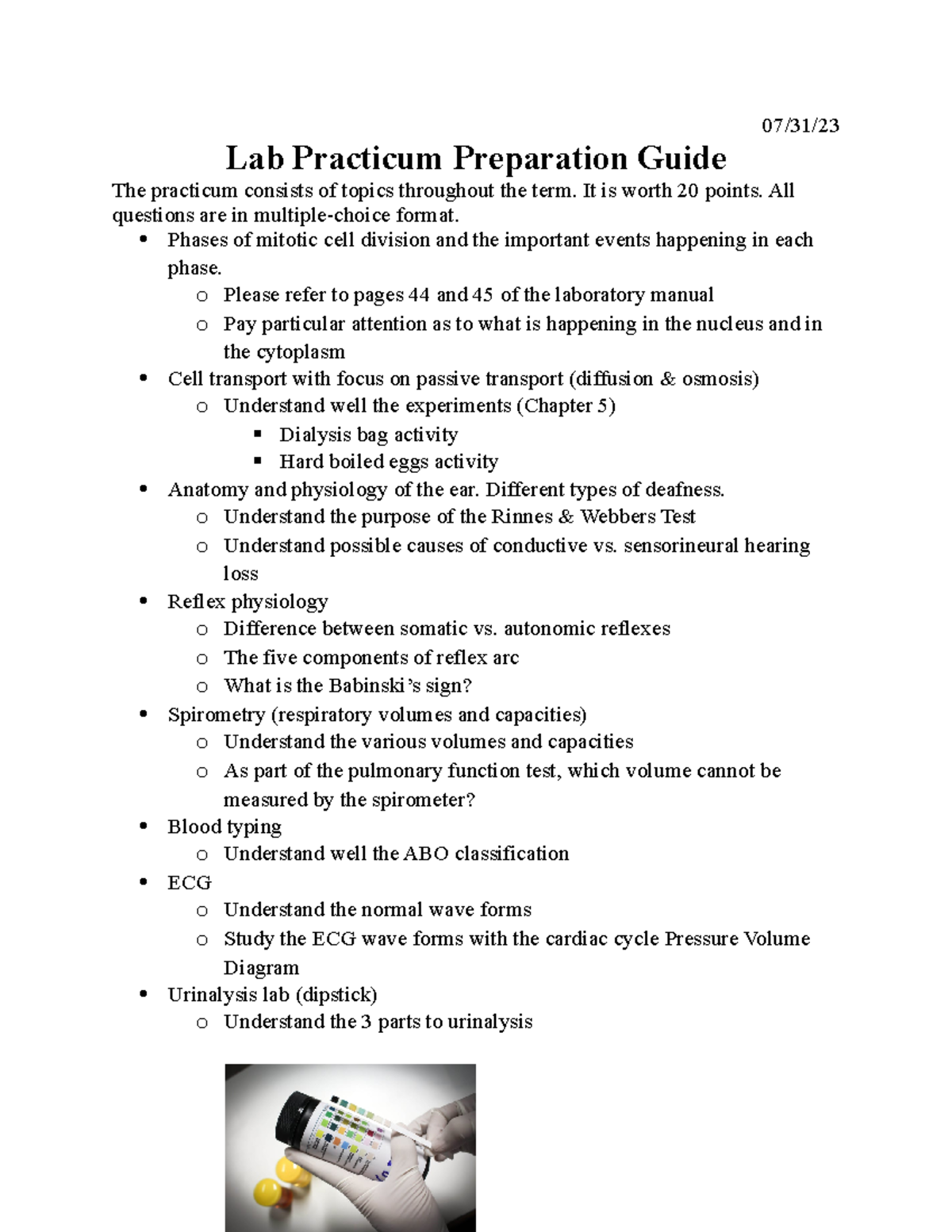 Lab Final Practicum Study Guide: Key Topics & Preparation Tips - Studocu