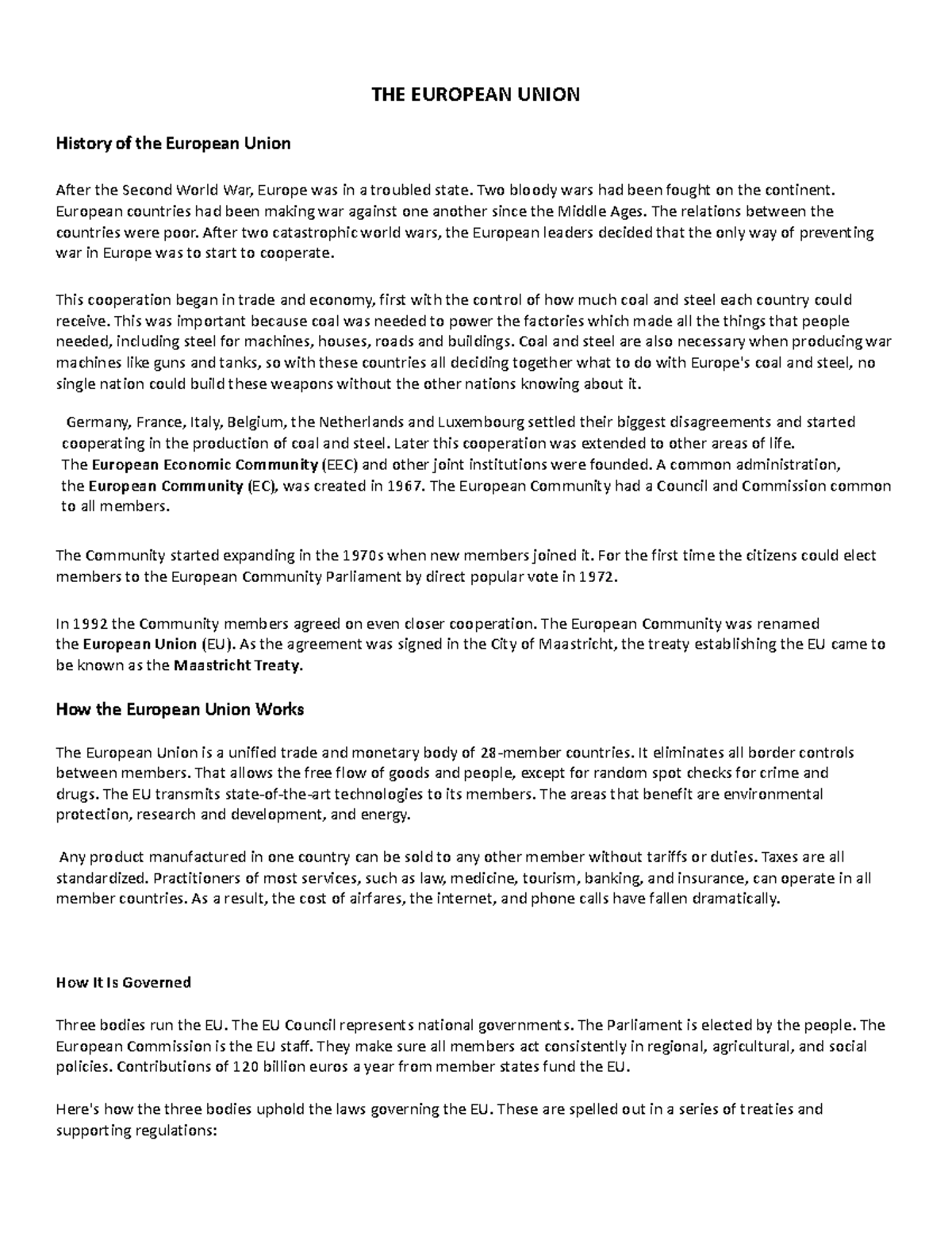 EU Structure and Challenges: Understanding the European Union - Studocu