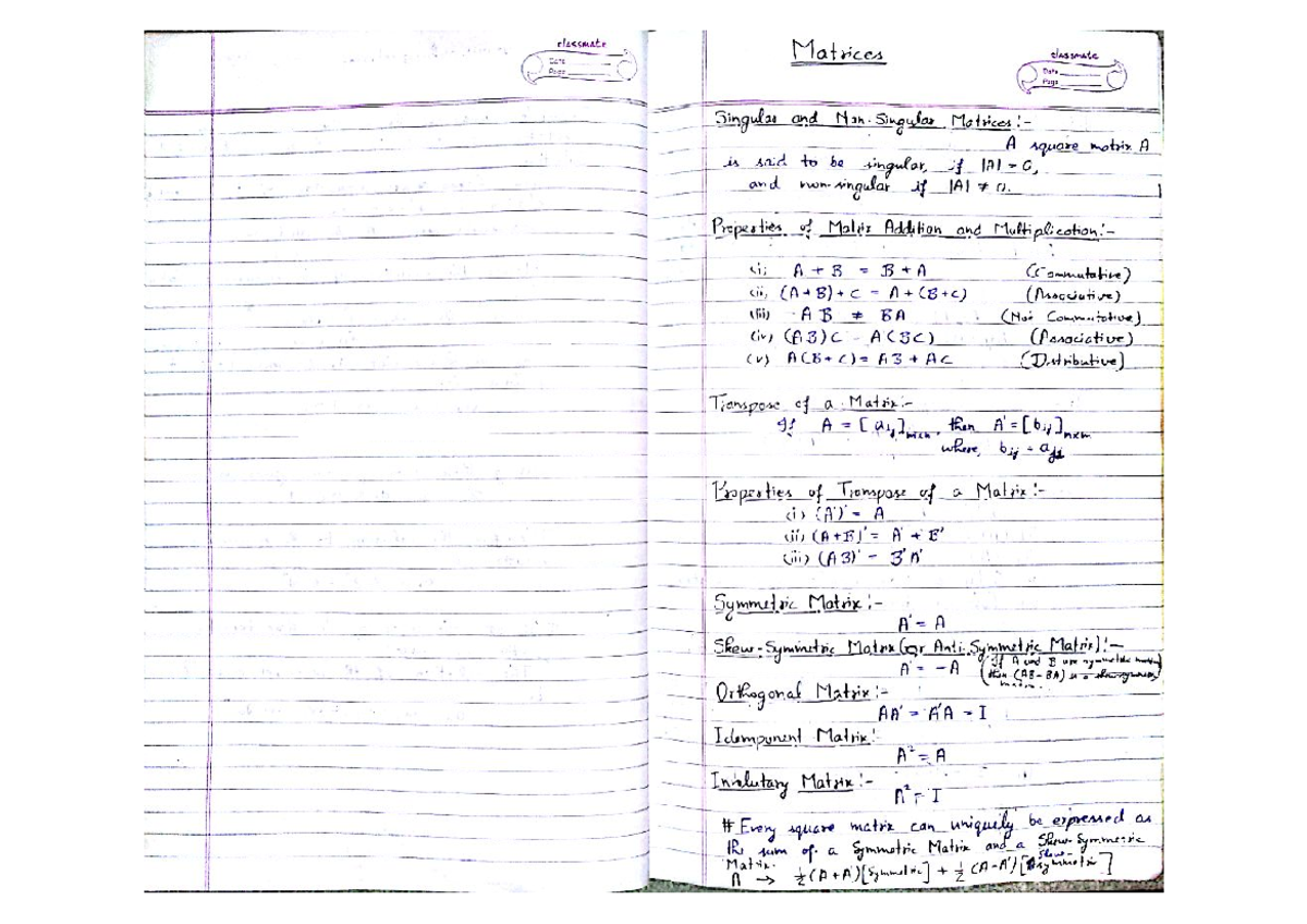 GATE Engineering Mathematics Notes: Matrix Properties & Eigenvalues ...