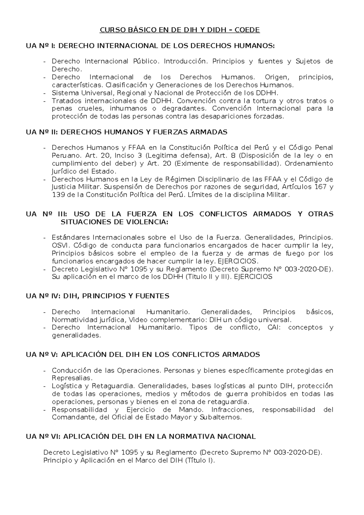 Curso Básico en DIH y DIDH: Principios, Fuentes y Aplicaciones - Studocu