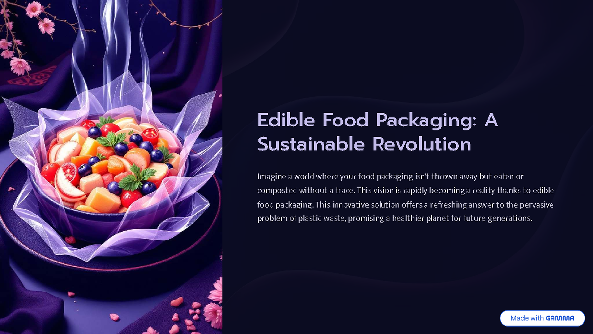 Edible Food Packaging: A Sustainable Solution for a Greener Future ...