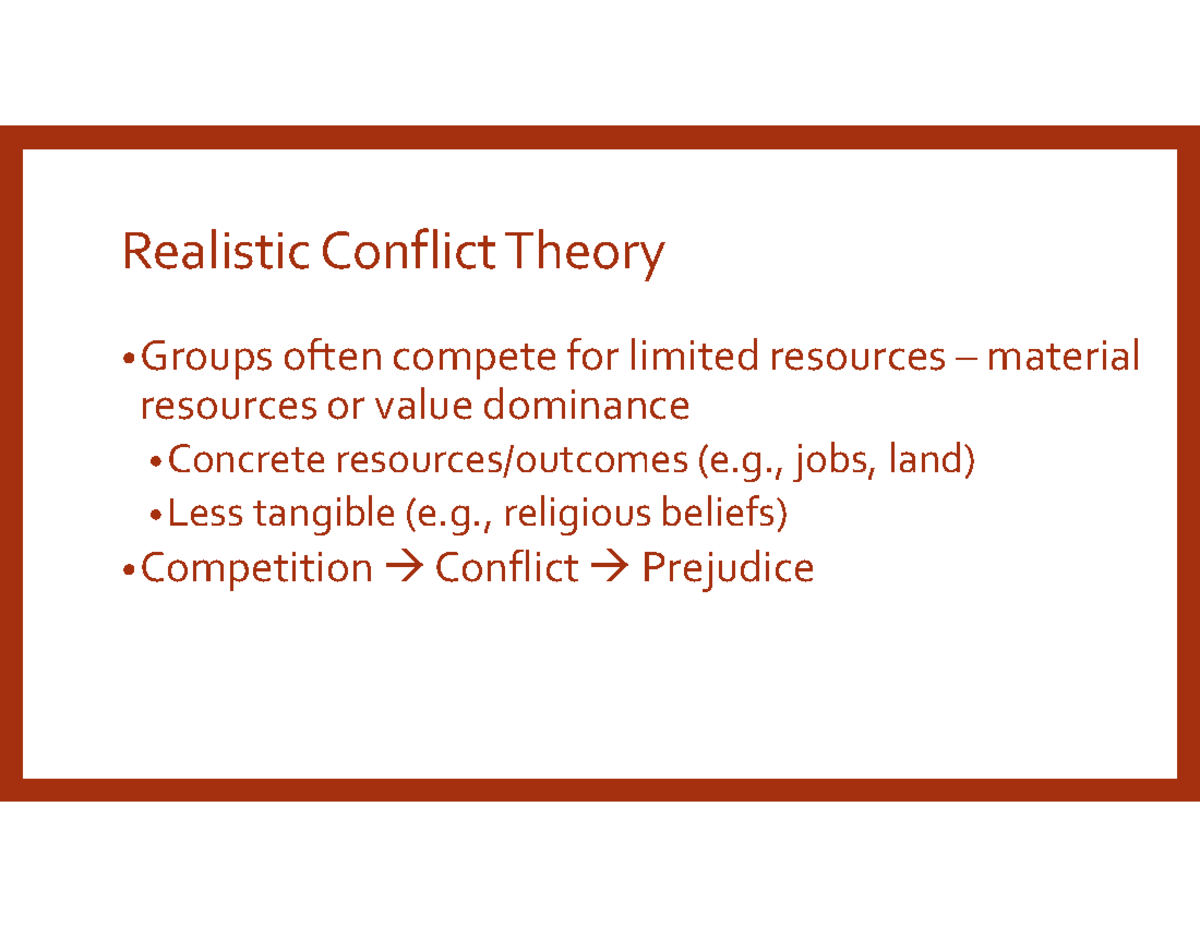 Realistic Conflict Theory and Integrated Threat Analysis in Social ...