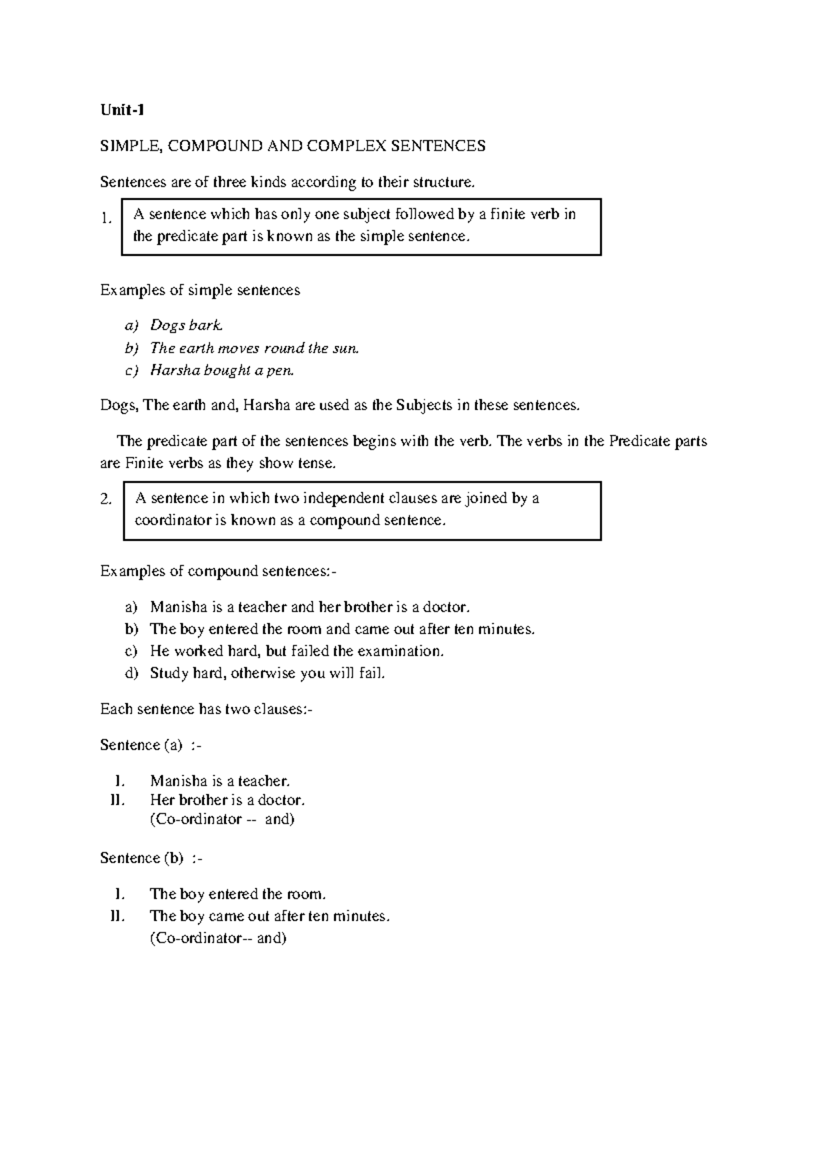 Simple, Compound, and Complex Sentences: A Comprehensive Guide - Studocu