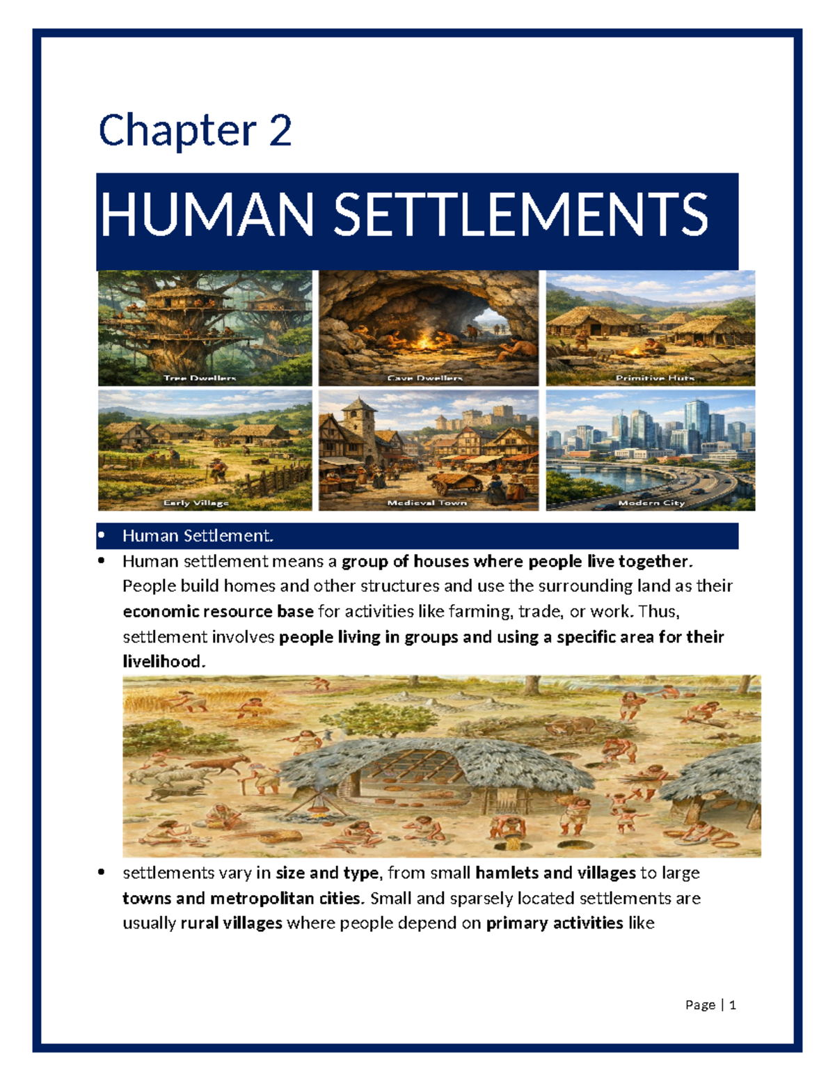 Chapter 2: Human Settlements in India - History 11 Notes - Studocu