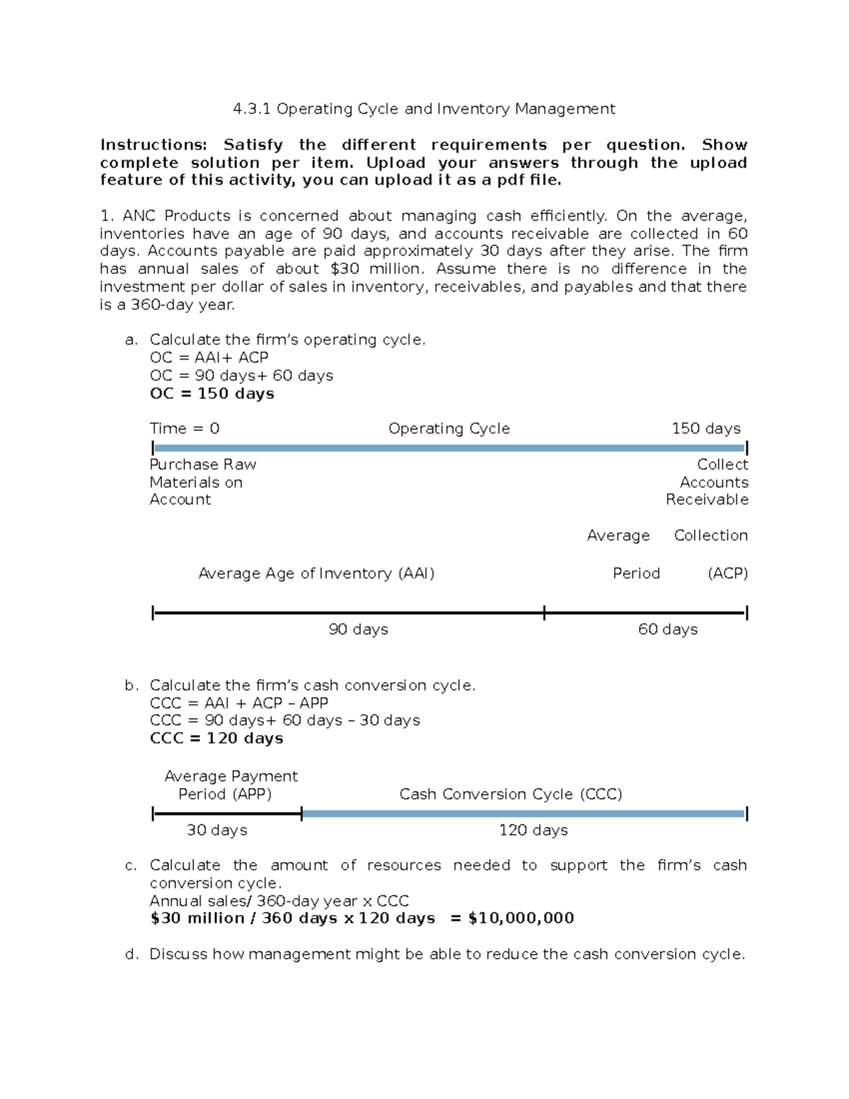 4.3.1 Operating Cycle and Inventory Management - 4.3 Operating Cycle ...