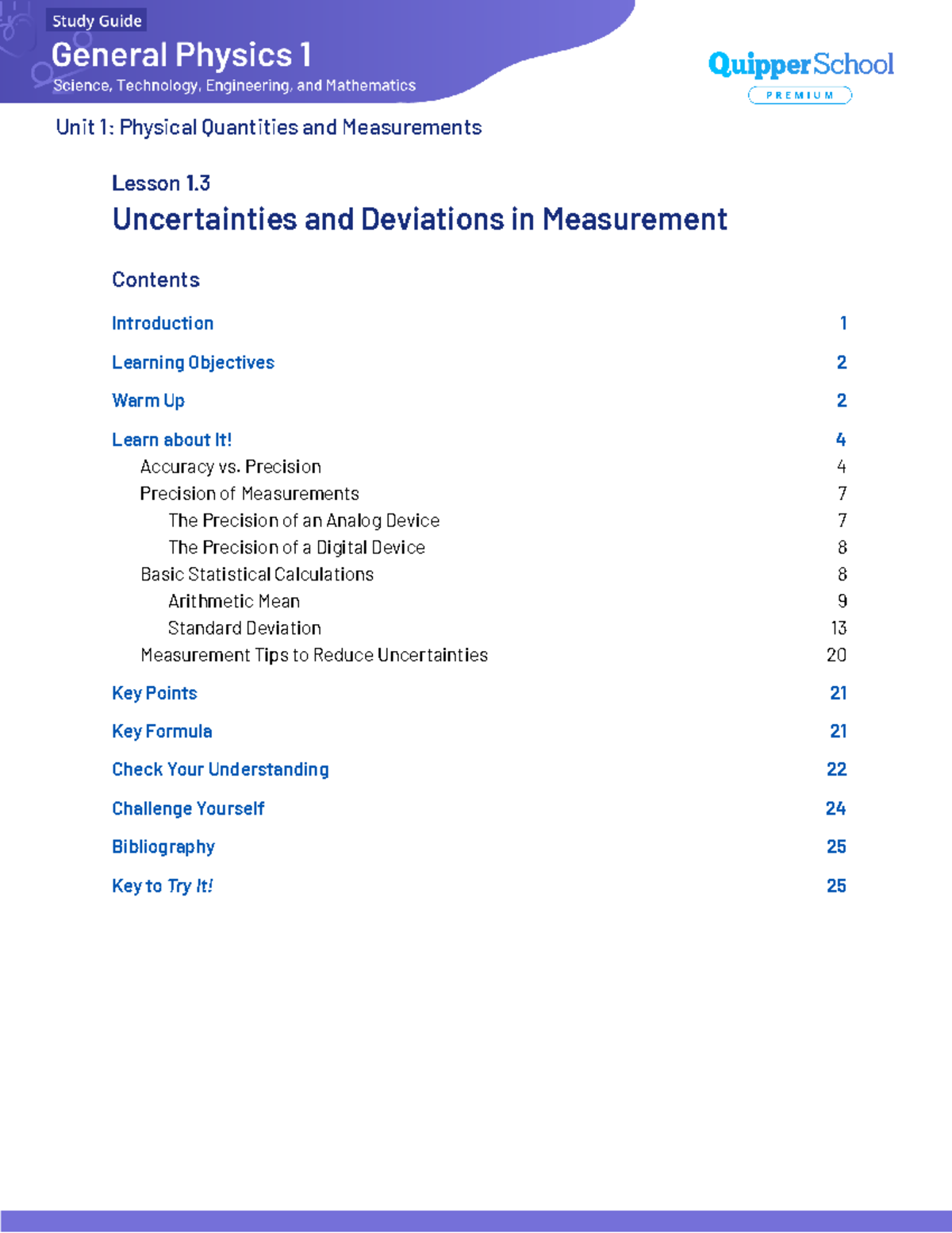 Uncertainties & Deviations in Measurement - PHY1 Lesson 1 Notes - Studocu