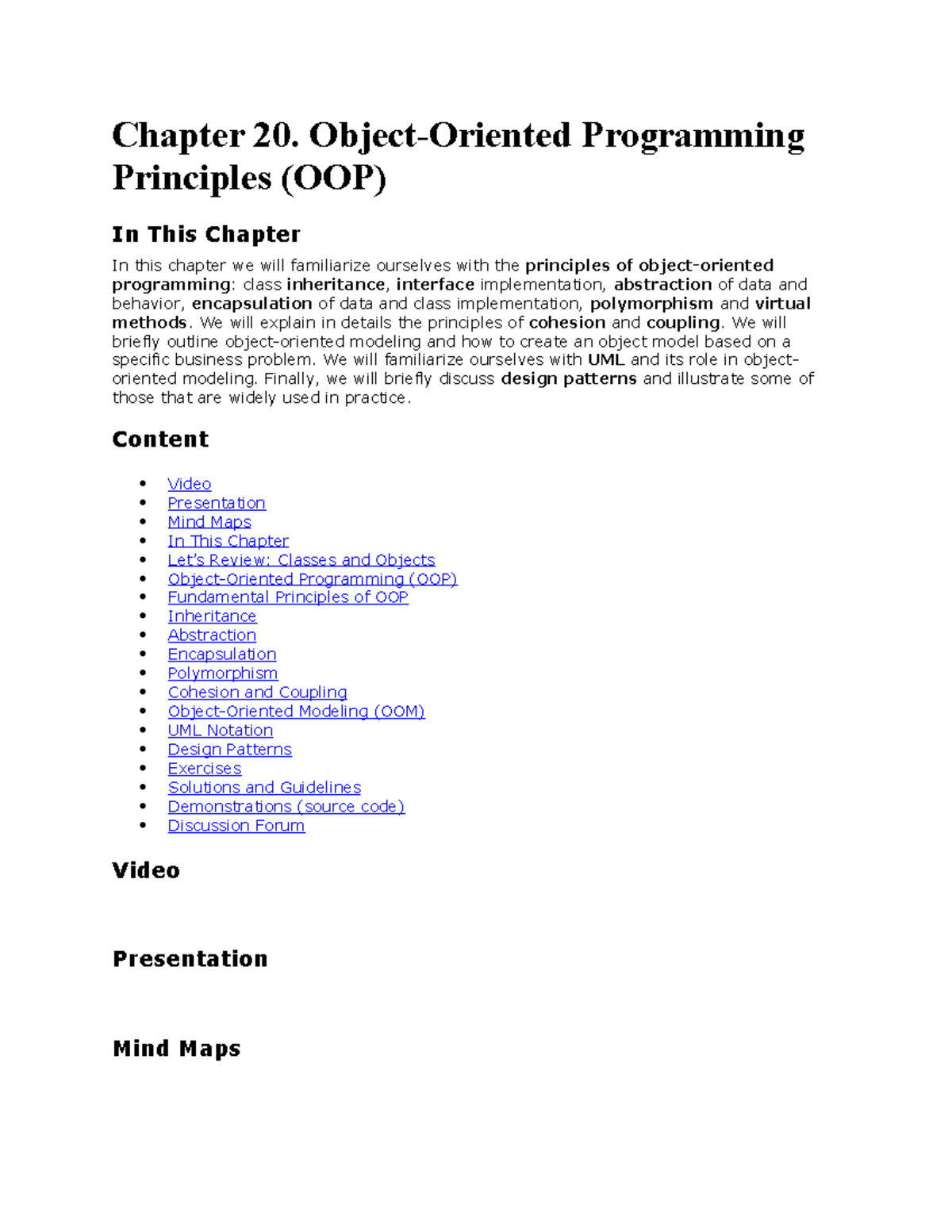 Chapter 20: OOP Programming Principles and Concepts (CS101) - Studocu