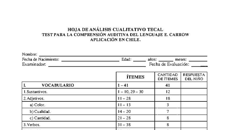 Análisis Cualitativo del Test TECAL para Comprensión Auditiva en Chile ...