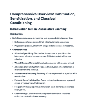 Habituation and Sensitization: Key Concepts in Nonassociative Learning ...