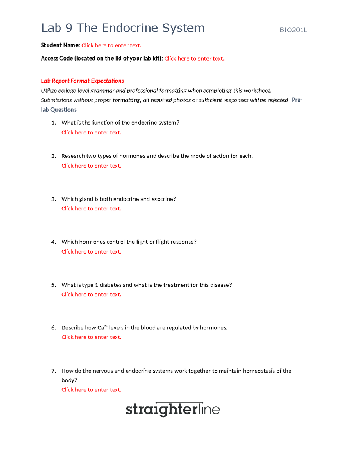 BIO201 Lab 9: Functions and Anatomy of the Endocrine System - Studocu