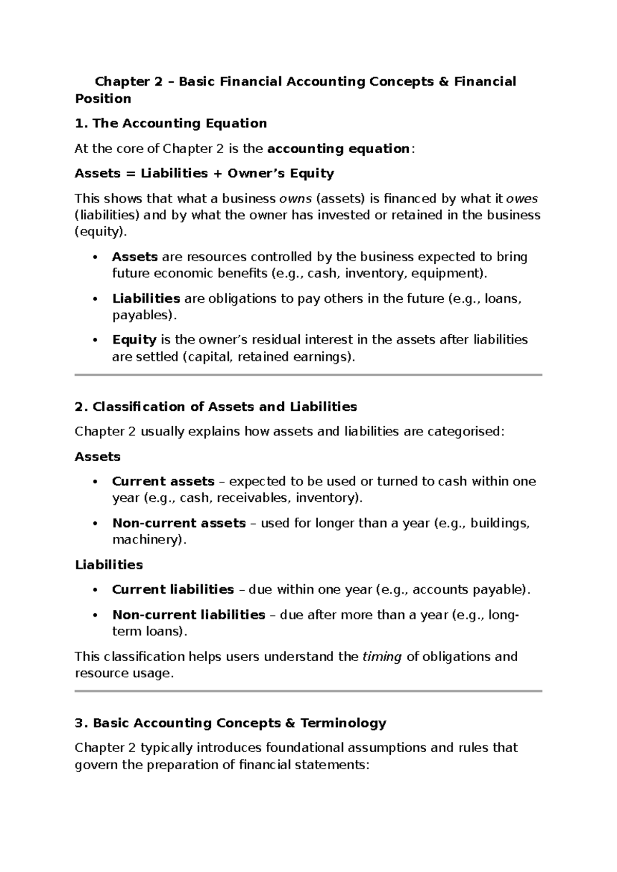 Chapter 2 - Basic Financial Accounting Concepts Summary - Studocu