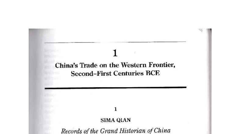 SIMA QIAN's Historical Insights on Trade and Conflict in Ancient China ...