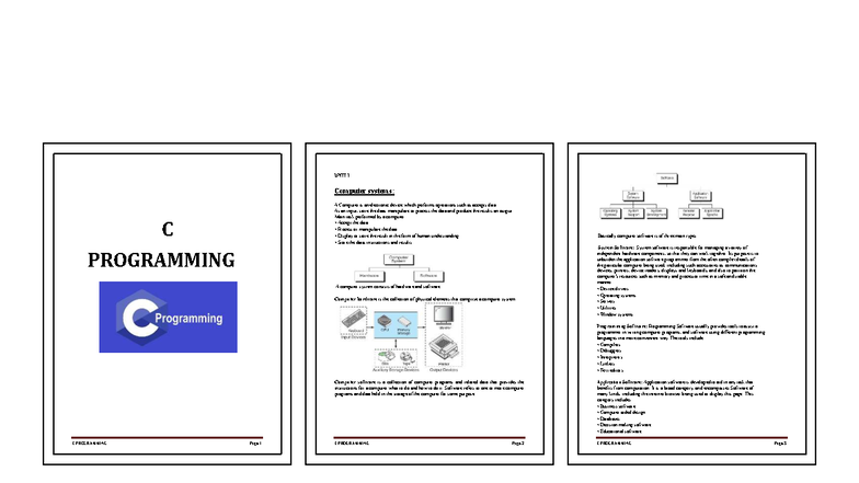 C Programming: Unit I Overview of Computer Systems and Software - Studocu