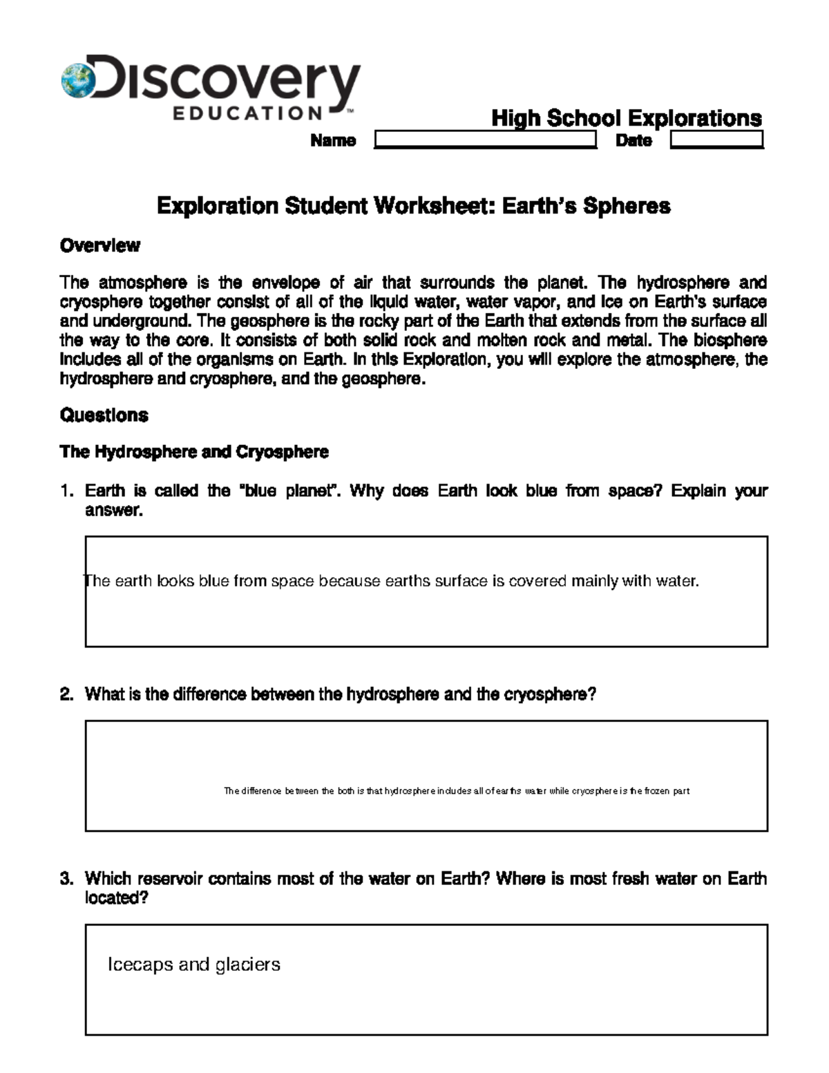 Exploration+WS-Earth%27s+Spheres+%282%29 - Studocu