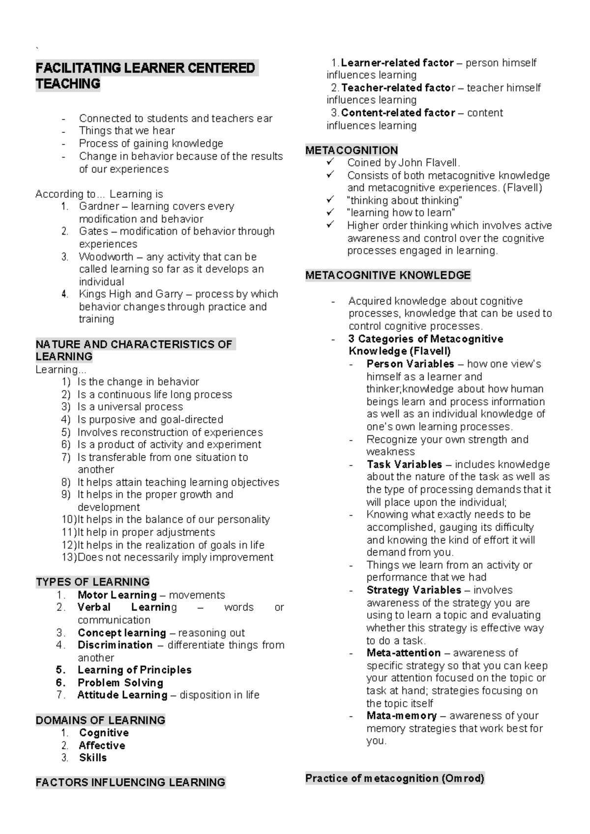 Download FACILITATING LEARNER-CENTERED TEACHING: Insights and Strategies for Effective - PDF ...