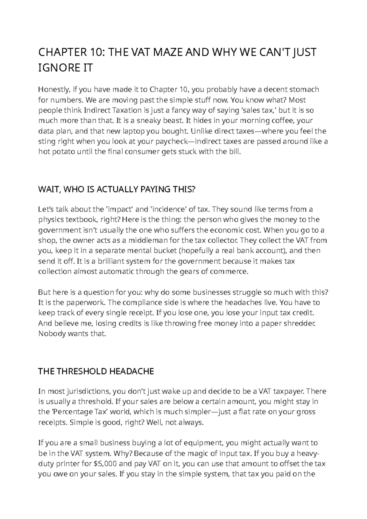 CHAPTER 10: NAVIGATING THE VAT MAZE IN ACCOUNTING - Studocu