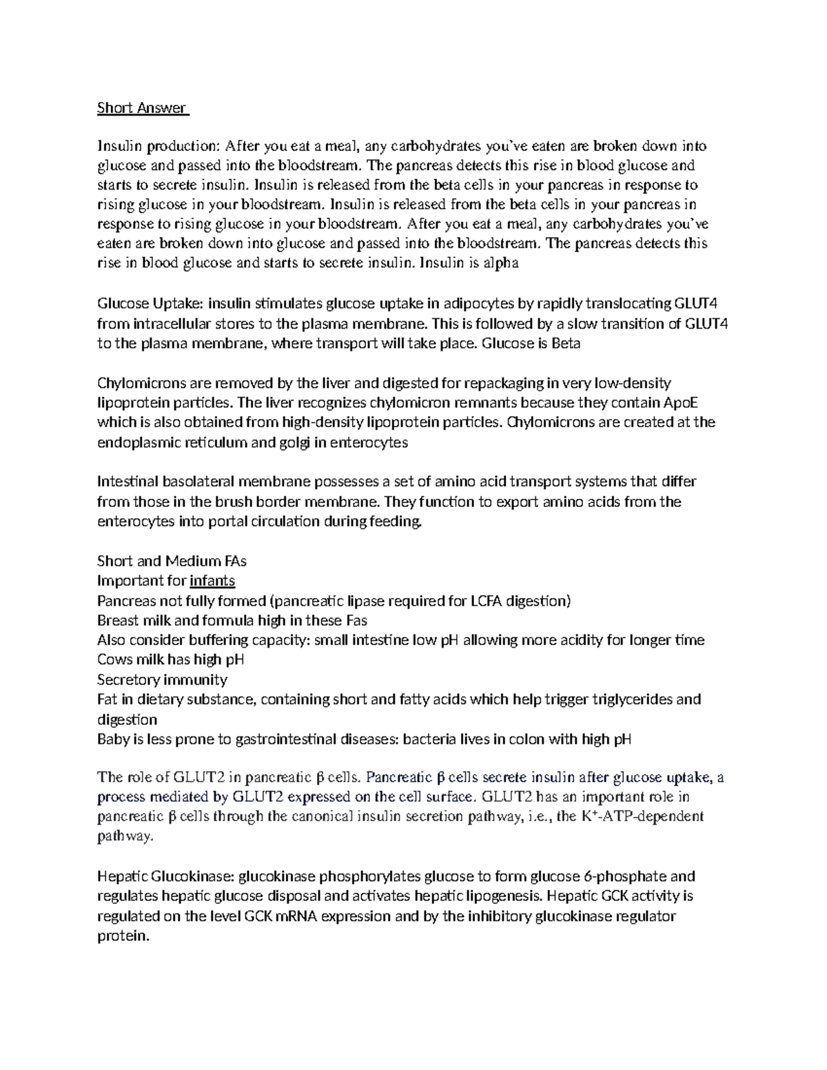 Metabolism in Fed and Fasting States: Key Pathways and Hormonal ...