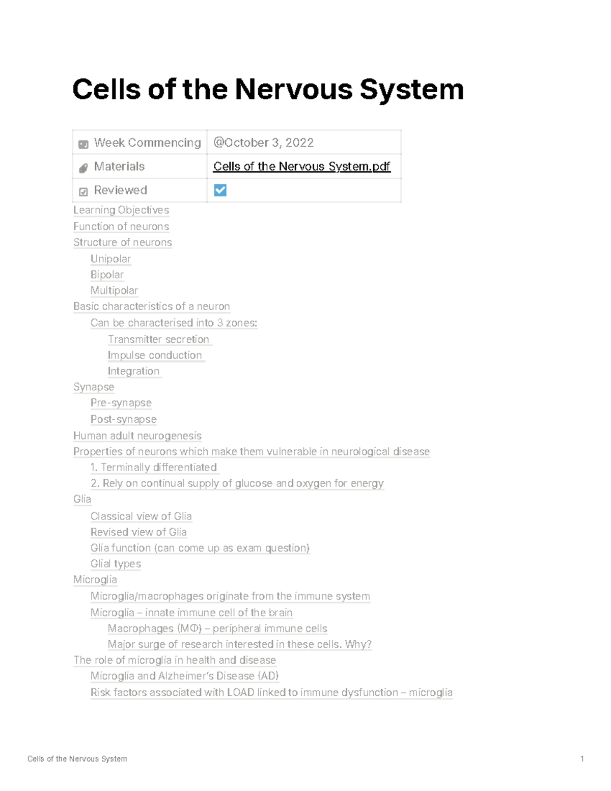 Cells of the Nervous System: Neurogenesis, Neurons & Glia (BIO 101 ...