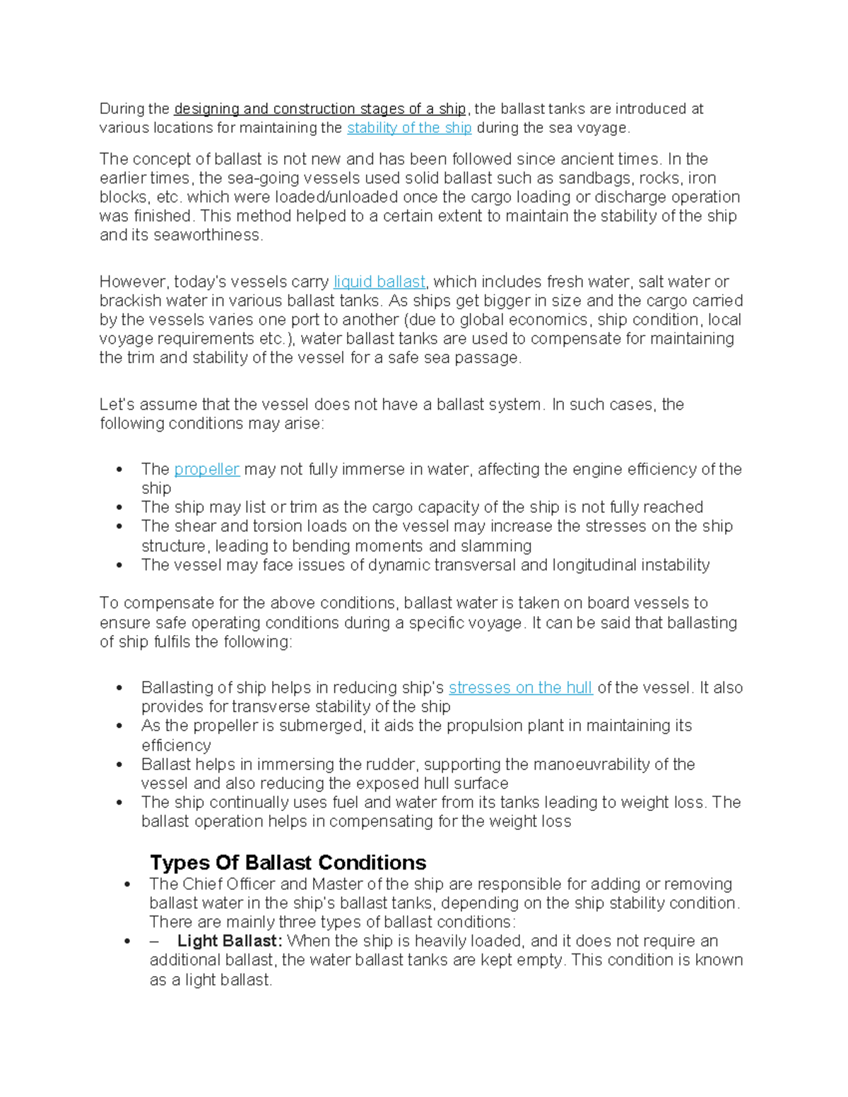Ballast Water Management: Lecture Notes on Stability & Regulations ...