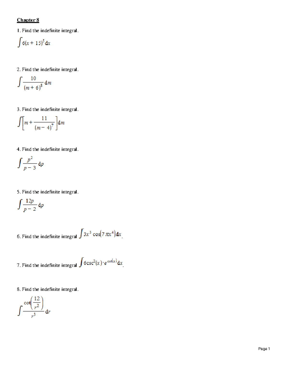 Calculus Integration Techniques and Approximations - Chapter 8 ...