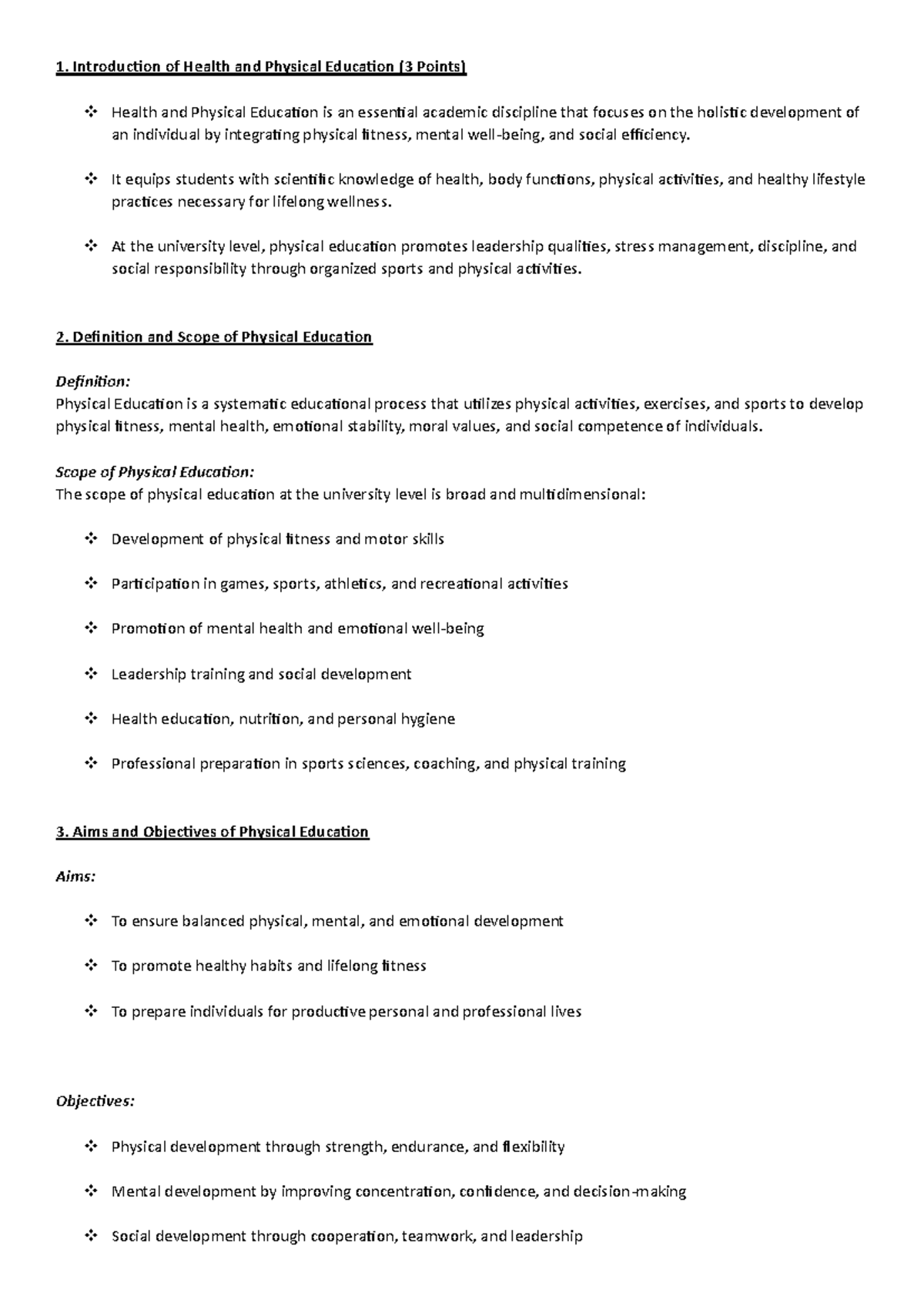 Health and Physical Education (HPE) Week 01 Overview and Objectives ...