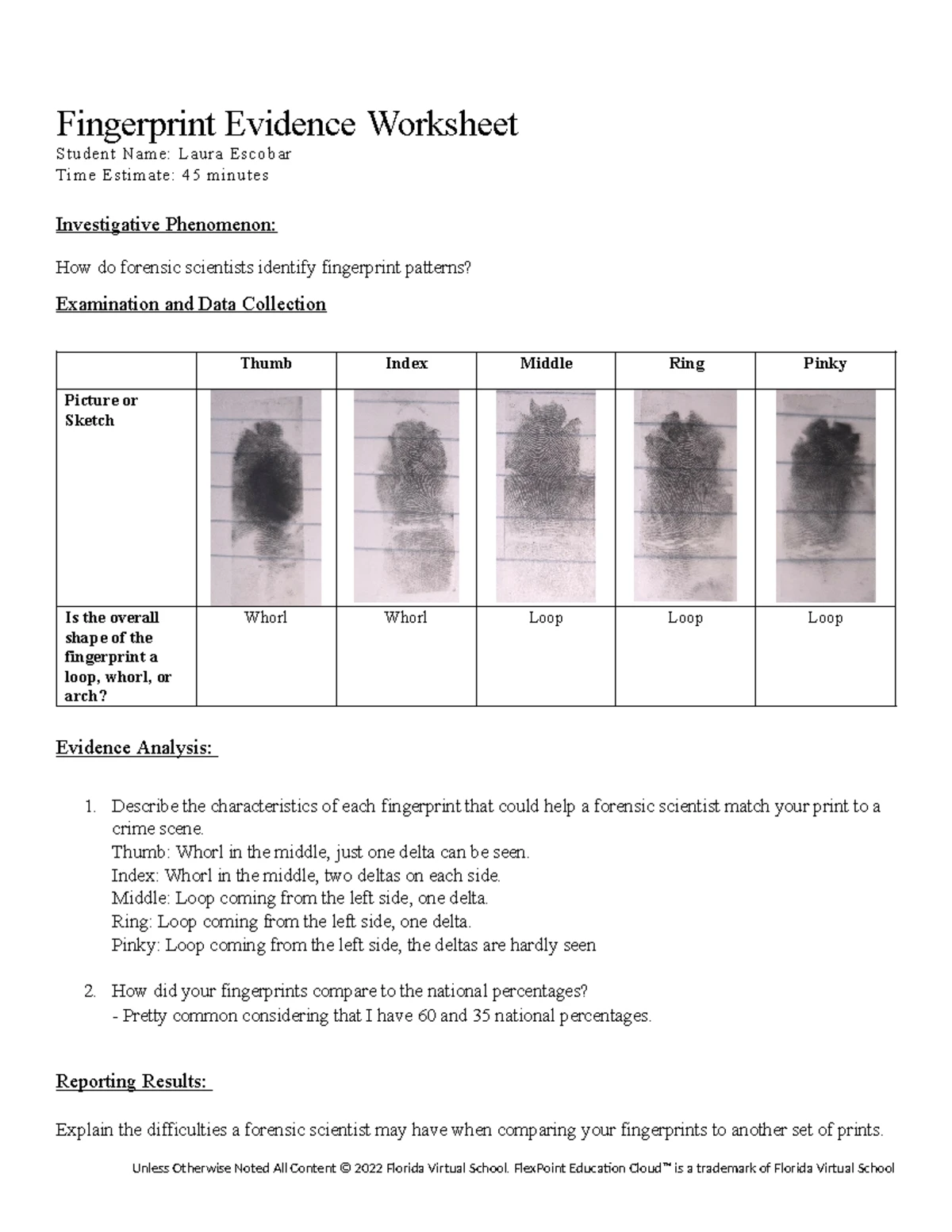 Impression evidence worksheet - Impression Evidence Worksheet Student ...