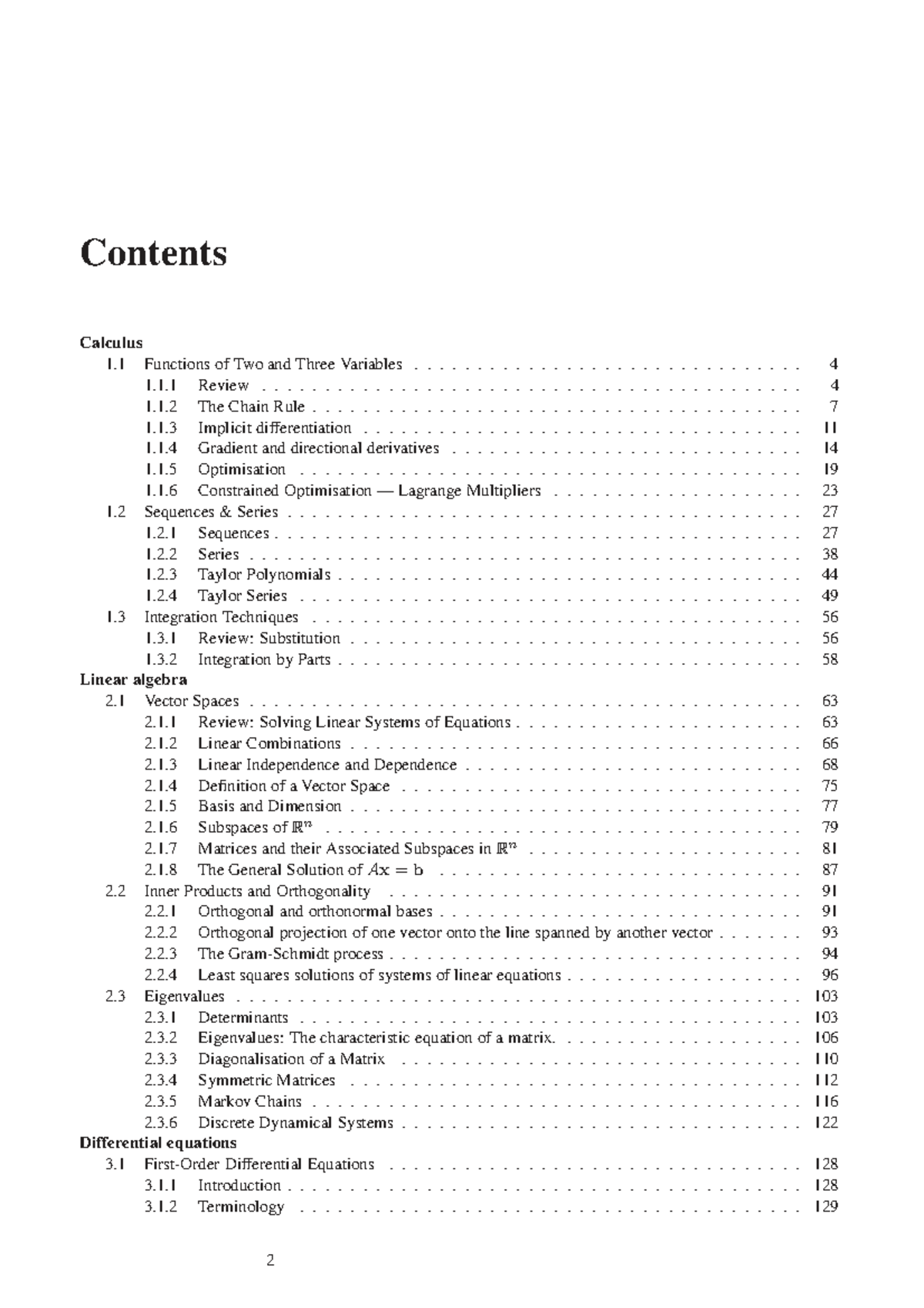 Math 208 Coursebook: Functions, Derivatives, and Linear Algebra ...
