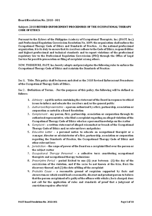 Occupational Therapy Practice Framework -Domain and Process- Fourth ...