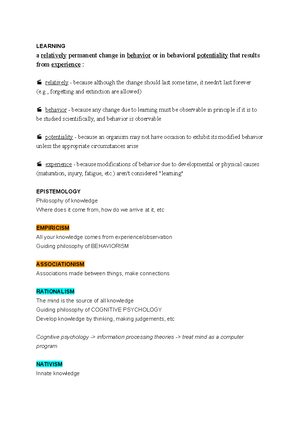 Exam 2 incomplete notes - Study Notes: Biological Constraints on ...