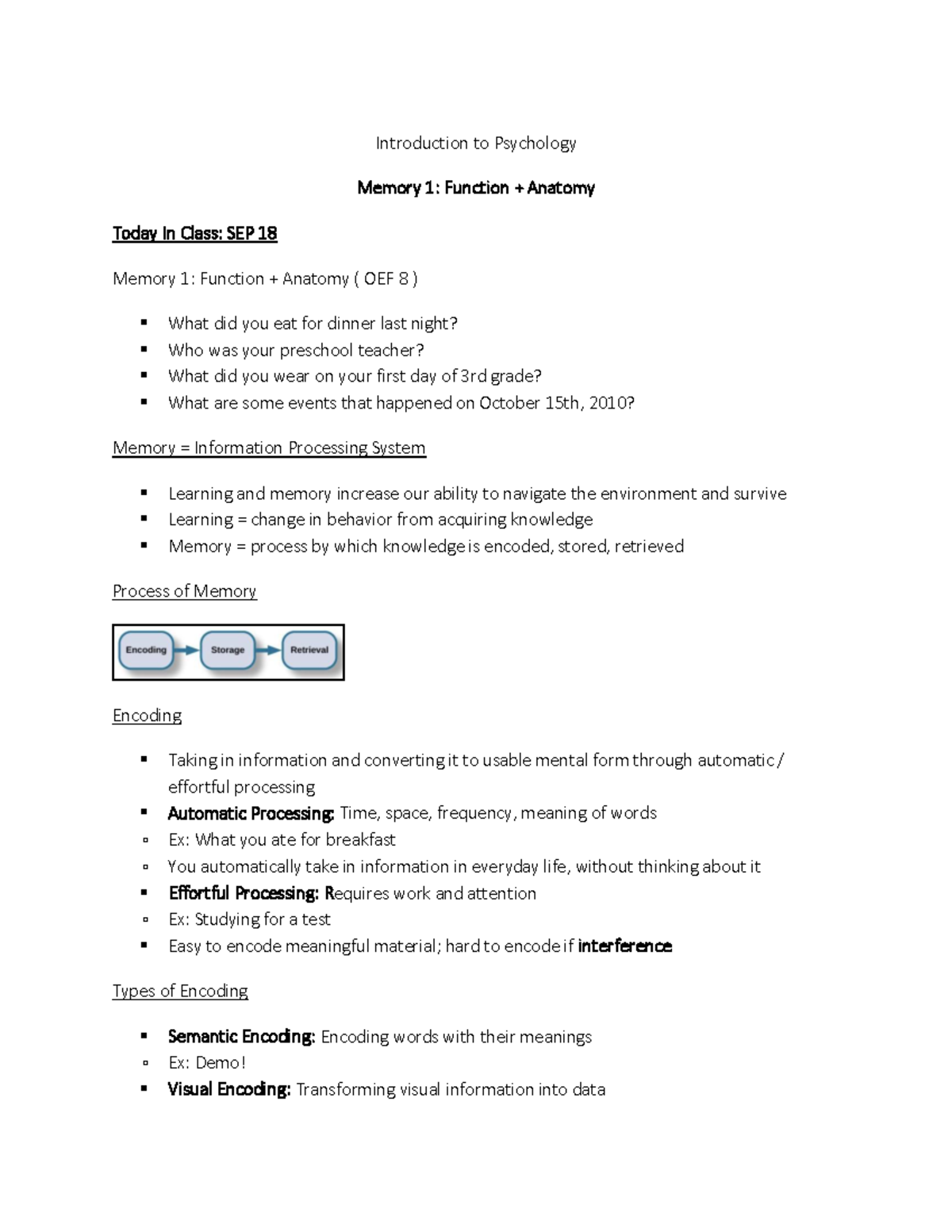 Memory and Learning Strategies: Enhancing Recall (OEF 8) - Studocu