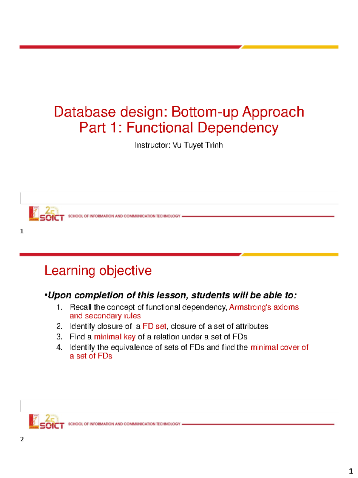Slides 6 Functional Dependency Database Design Bottom Up Approach