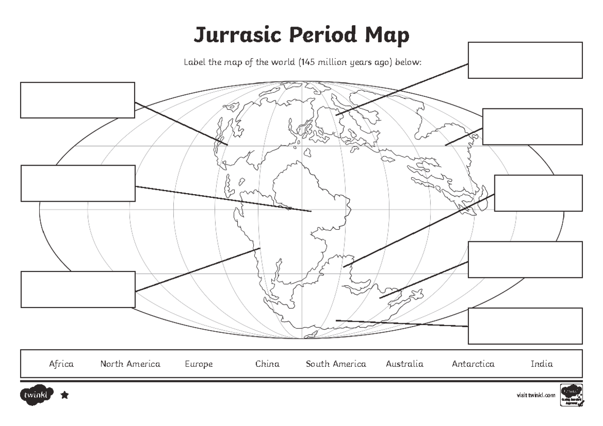 Jurrasic Period Map Activity - Jurrasic Period Map Africa North America ...