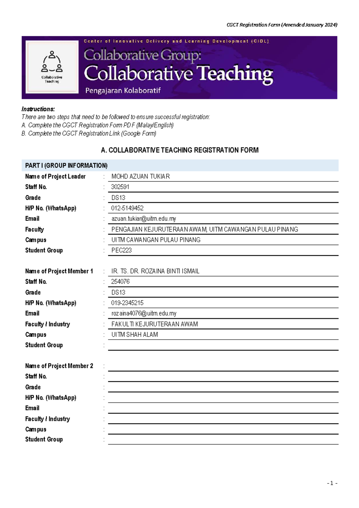 CGCT Registration Form Instructions (Amended Jan 2024) - Studocu
