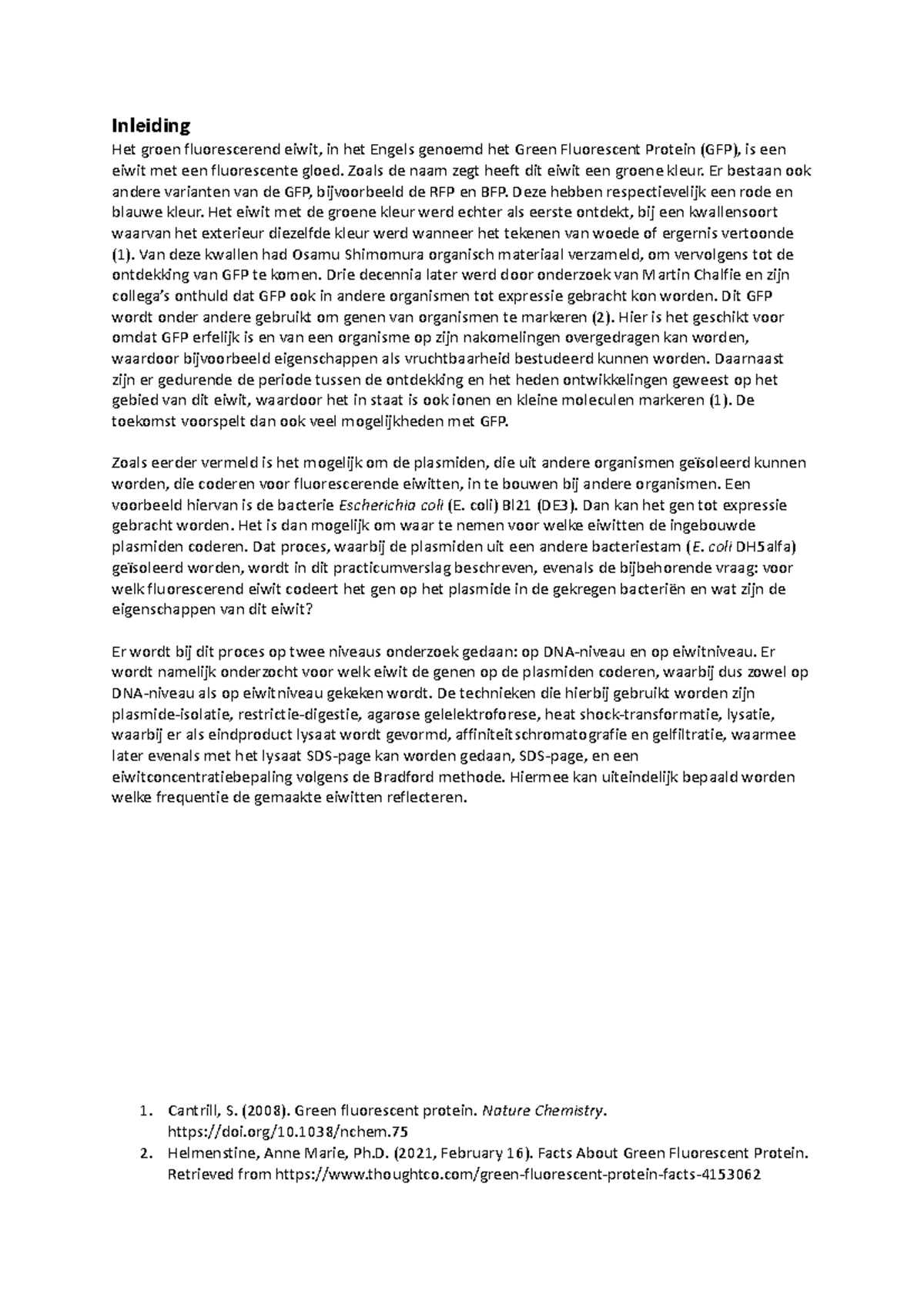 Het Practicumverslag - Verslag practicum - Inleiding Het groen ...