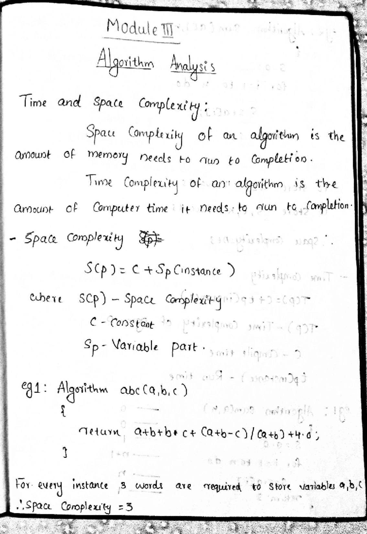 Algorithm Analysis: Time and Space Complexity Overview (CS101) - Studocu