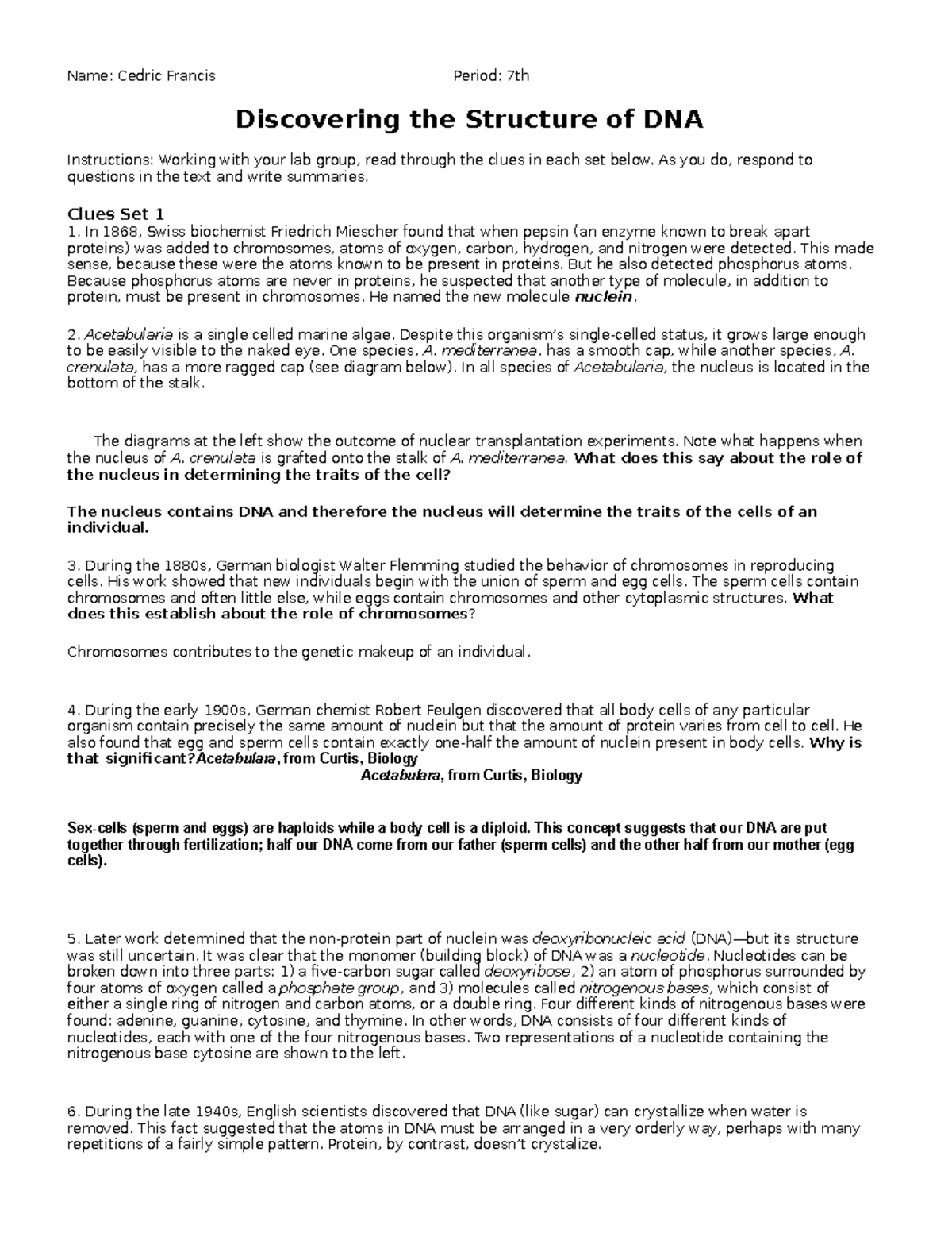 DNA Discovery: Interactive Learning Activity (Online Version) - Studocu