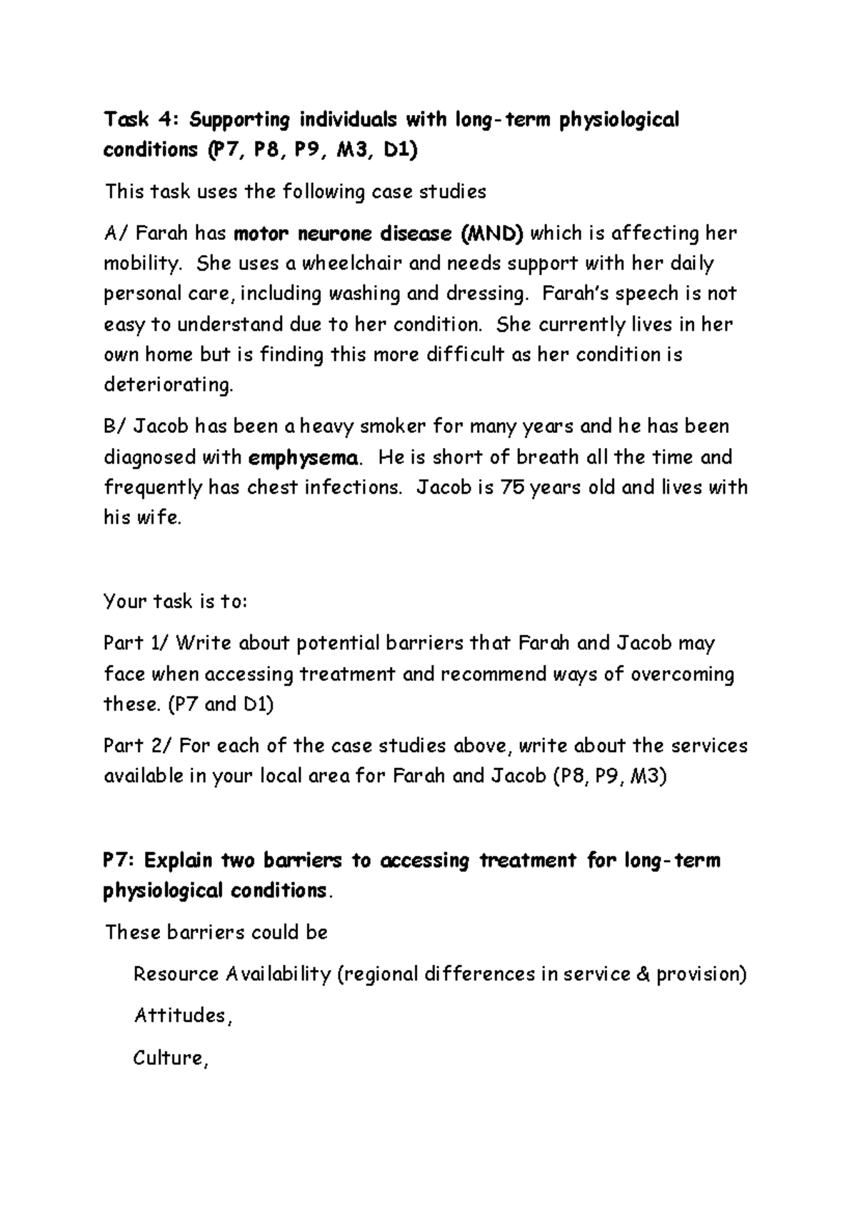 Task 4: Supporting Individuals with Long-Term Physiological Conditions ...