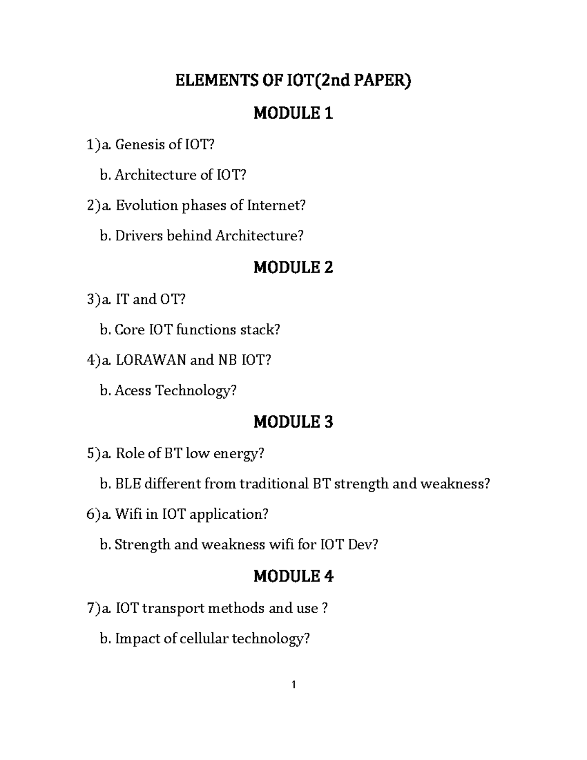 BCO401 Paper 2: Exploring IoT Architecture and Technologies - Studocu